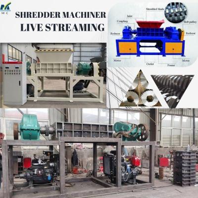 China MCS-800 Scrap Metal Shredder 22kW Twin Shaft with Magnetic Separator for Recycling for sale