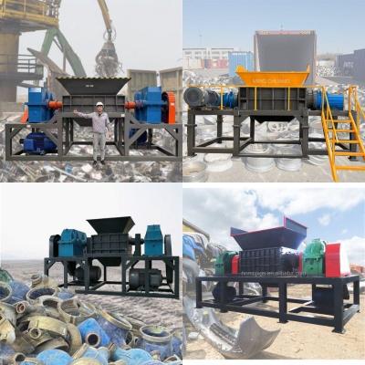 China Industrial Metal Crusher Shredder 22-110kW Twin Shaft Scrap Steel Recycling Machine for sale