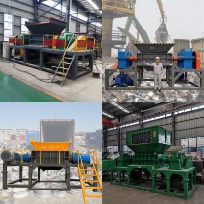 China Automatic Scrap Metal Shredder 22-110kW Twin Shaft for Iron Aluminum Recycling for sale