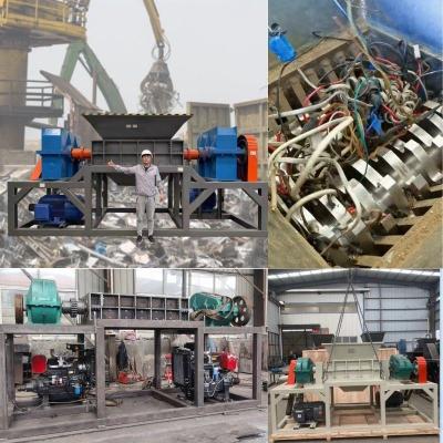 China Double Shaft Shredder MCS-800 22kw 1-2tph for Scrap Metal Waste Recycling for sale