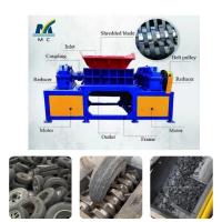China Double Shaft Waste Tire Shredder 50-200mm Output 15-220KW Motor Customizable for sale