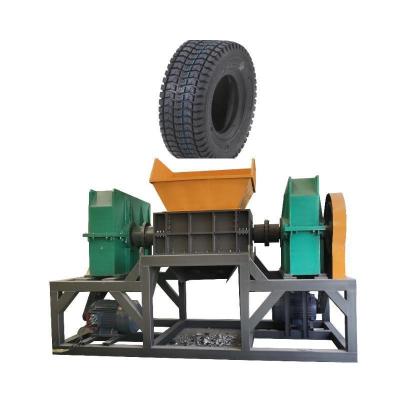 China Double Shaft Tire Shredder 380V Waste Tyre Recycling Machine 50-200mm Output for sale