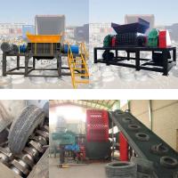 China Double Shaft Tire Shredder 380V Waste Tyre Recycling Machine 50-200mm Output for sale
