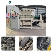 China Waste Rubber Tire Recycling Machine Scrap Tyre Shredder Equipment 7.5x3.5x4.4m 90kW for sale