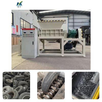 China Waste Rubber Tire Recycling Machine Scrap Tyre Shredder Equipment 7.5x3.5x4.4m 90kW for sale