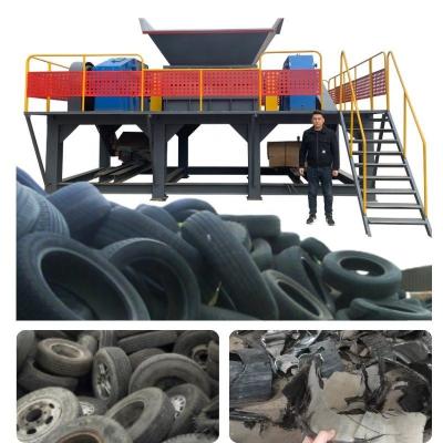China Customized Request Full Automatic Tire Recycling Machine Production Line Tyre Shredder for sale