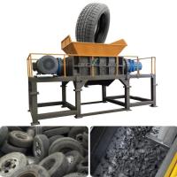 China Double Shaft Tire Shredder 800mm Chamber Industrial Tyre Cutting Machine 50-200mm Output for sale