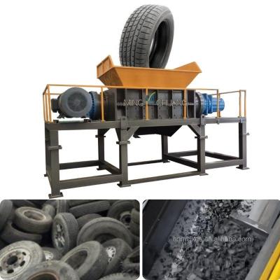 China Double Shaft Tire Shredder 800mm Chamber Industrial Tyre Cutting Machine 50-200mm Output for sale