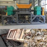 China Full Automatic Scrap Wood Pallet Shredder 7.5-220KW Twin Shaft Shredding Machine for Waste Wood Recycling for sale