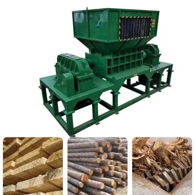 China Industrial Twin Double Shaft Wood Shredder Machine 400mm Chamber Low Speed High Torque for sale