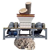 China Industrial Twin Double Shaft Wood Shredder Machine 400mm Chamber Low Speed High Torque for sale