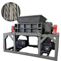 China Double Roller Shredder for Waste Shoe Material and Old Metal Recycling 300mm Blade Diameter for sale