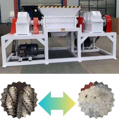 China Industrial Double Roller Shredder 300mm Blade Diameter 80rpm for Plastic Film Woven Bag for sale