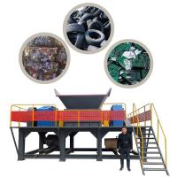 China Double Shaft Shredder 800-2200mm Chamber for Rubber Tire Recycling 15-220kW for sale