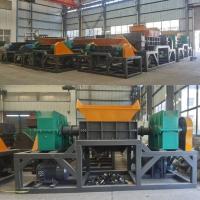 China Double Shaft Shredder 800-2200mm Chamber for Rubber Tire Recycling 15-220kW for sale