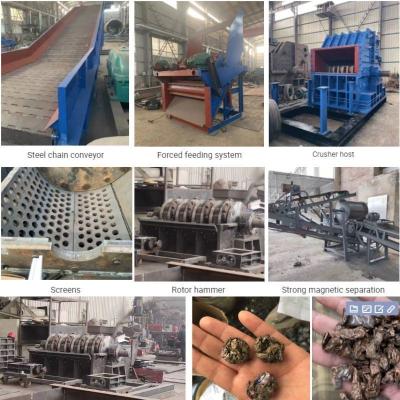 China Metal Crusher Machine for Scrap Metal Crushing 50-100mm Final Product Block 1.5-25 T/H for sale