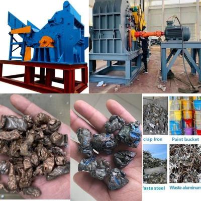 China Scrap Metal Crushing Plant Heavy Hammer Crusher 1000mm Rotor 1.5-3 Tons per Hour with Vibrating Screen for sale