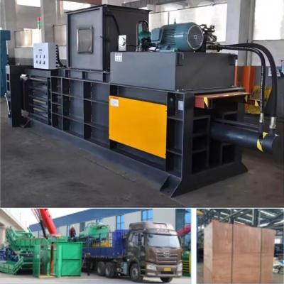 China Horizontal Hydraulic Wood Sawdust Baling Press Machine 18 Kw 80 Ton Baler for Biomass for sale