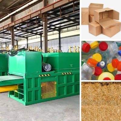 China Horizontal Baler Machine 9600x1600x4500 mm for Waste Paper Plastic Bottle Scrap Metal for sale