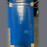 China Deadbolt Heavy Steel Security Doors With Low Threshold Accessibility And Stained Finish for sale