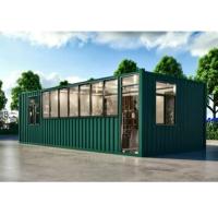 China Steel Frame Expandable Container House with Glass Curtain Walls and Fire-Resistant Design for Mobile Offices and Emergency Shelters for sale
