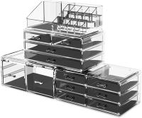 China Polystyrene 8 Layers Acrylic Makeup Organizer Clear Acrylic Makeup Drawers for sale