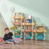 China Colorful Kids Plastic Organizer Shelf H119.5cm Plastic Stackable Storage Shelves for sale