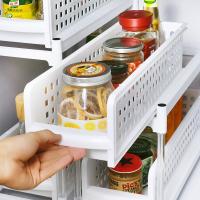 China 2 Tier Plastic Pull Out Shelves Plastic Organizer Shelf For Kitchen for sale