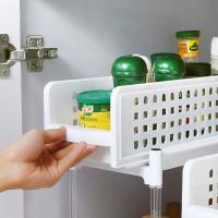 China 2 Tier Plastic Pull Out Shelves Plastic Organizer Shelf For Kitchen for sale