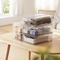 China Thick 0.5mm Clear Bathroom Storage Containers Plastic Drawer Organizer for sale