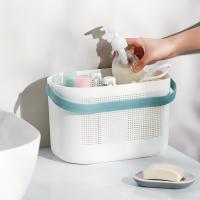China H18cm Plastic Storage Basket Drainage Plastic Vegetable Basket With Handle for sale