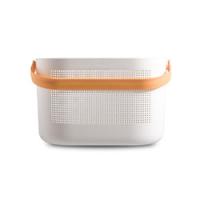 China H18cm Plastic Storage Basket Drainage Plastic Vegetable Basket With Handle for sale