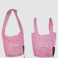China 210D Polyester Reusable Grocery Bags Folding Shopping Bags Fold Into Pouch for sale