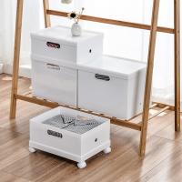 China 13cm 25.5cm Plastic Storage Basket With Lid On Wheels Sustainable for sale