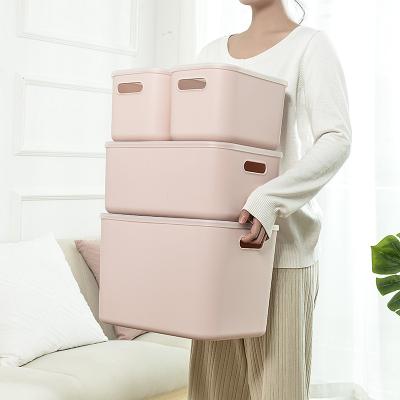 China Injection Plastic Storage Organizer Pink Plastic Storage Boxes With Lids for sale