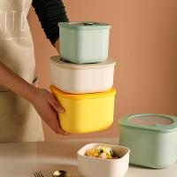 China Yellow 0.6L 1.4L Microwave Safe Food Storage Containers With Lids for sale