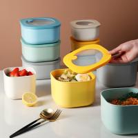 China Yellow 0.6L 1.4L Microwave Safe Food Storage Containers With Lids for sale