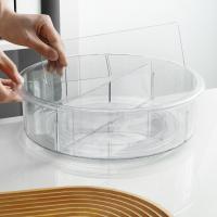 China 2 Dividers PET Plastic Lazy Susan Organizer Turntable Kitchen Organizer for sale