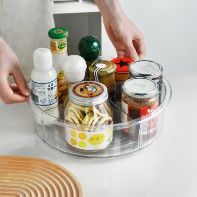 China 2 Dividers PET Plastic Lazy Susan Organizer Turntable Kitchen Organizer for sale