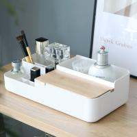 China Sustainable Rectangle Makeup Organiser Box Cosmetic Storage Box Organizer for sale