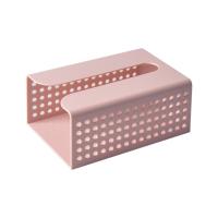 China Silk Screen Plastic Kleenex Holder Pink Blue PS Facial Tissue Box for sale