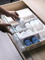 China 10x20cm White Plastic Drawer Organizer For Kitchen Rectangle for sale
