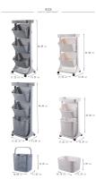 China Beige Two Tier Laundry Basket Plastic Laundry Hamper 44*34*82cm for sale