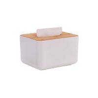 China Bamboo PP White Tissue Box Cover Decorative Tissue Box Covers for sale