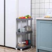 China Crystal 98.5cm Kitchen Storage Racks Plastic Organizer Shelf Four Layer for sale