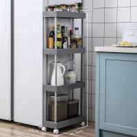 China Crystal 98.5cm Kitchen Storage Racks Plastic Organizer Shelf Four Layer for sale