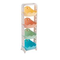 China Colorful Kids Plastic Organizer Shelf H119.5cm Plastic Stackable Storage Shelves for sale