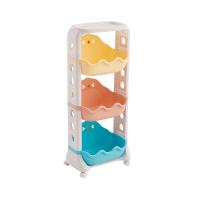 China Movable 62.5cm 2 Layer Stacking Plastic Shelves Sterilite Garage Storage for sale