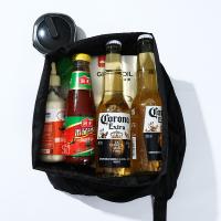 China 5L Collapsible Reusable Shopping Bags Roll Up Recycled White Black for sale