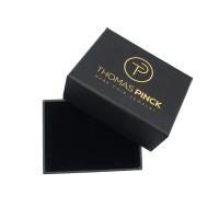 China Custom Rigid Cardboard Jewelry Gift Box 2mm Thick Black Luxury Ring Packaging for sale